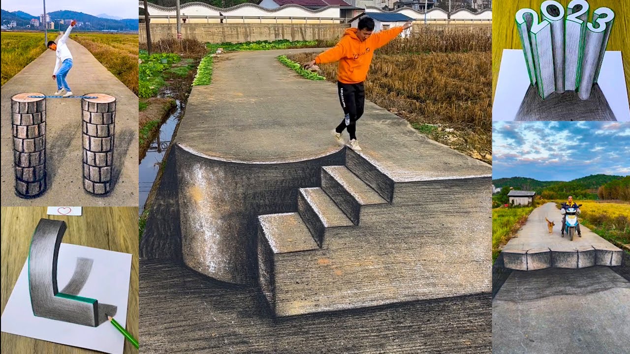 How To Draw Funny 3D Art Any Where For Prank - YouTube