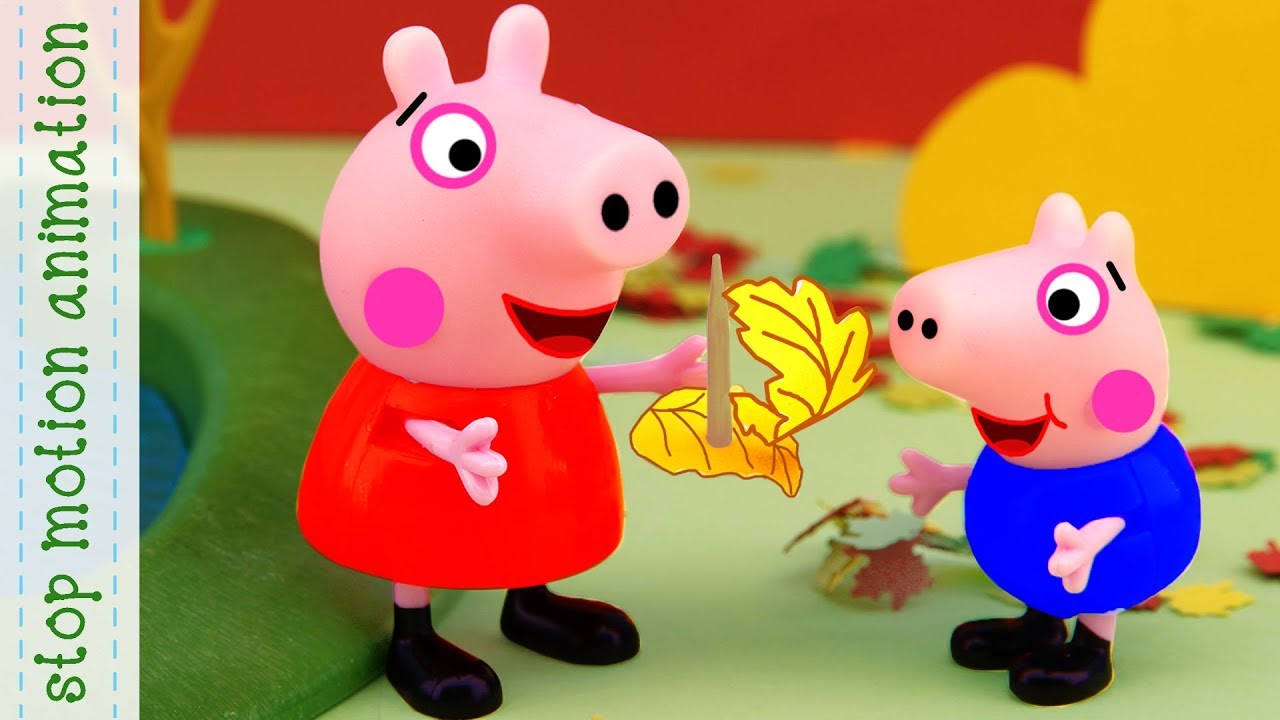 Leaf fall. Peppa Pig toys Stop motion animation new episodes 2018 - YouTube