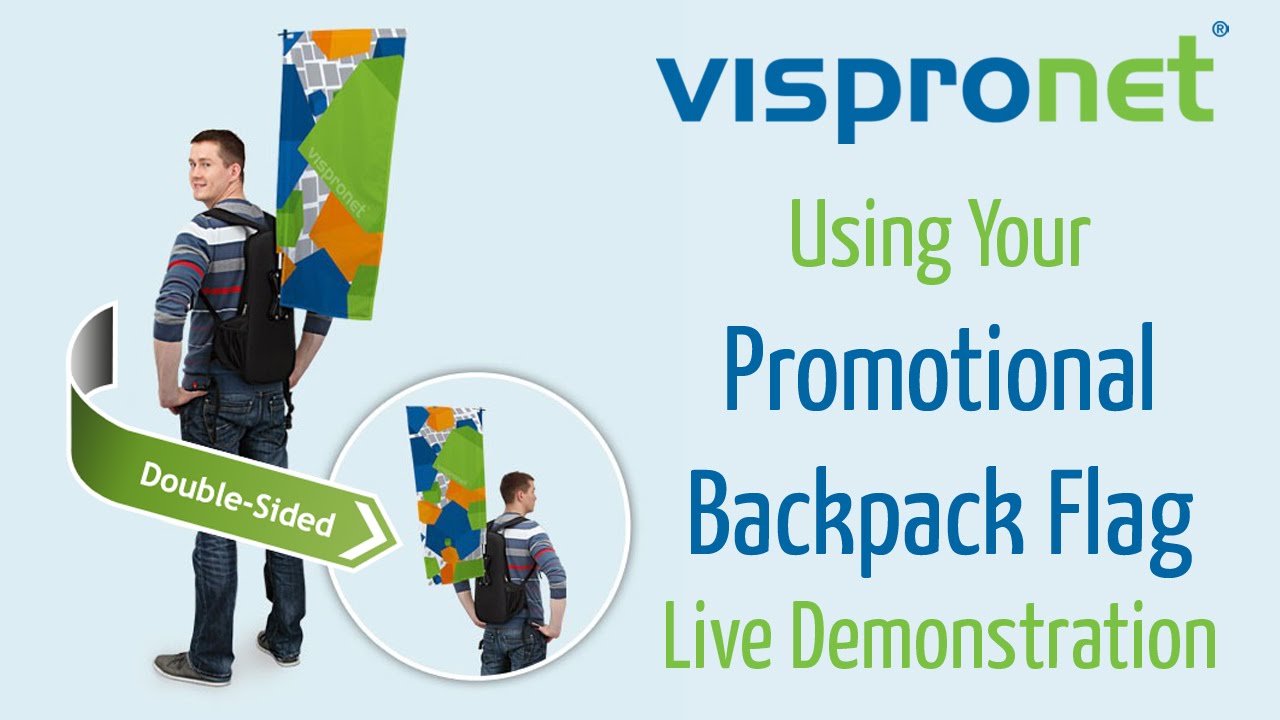 Walking Tradeshow Advertising - Promotional Backpack Flag Setup - YouTube