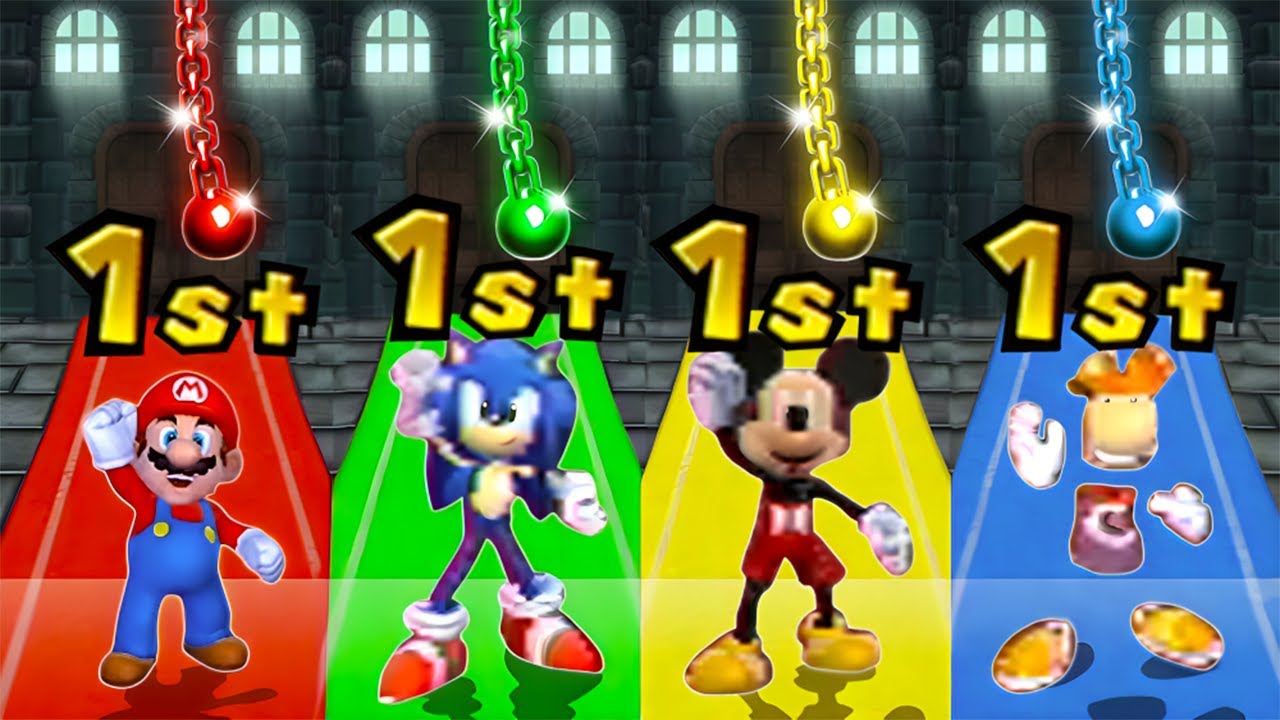 Mario Party 9 Minigames - Mario Vs Sonic Vs Mickey Mouse Vs Rayman ...