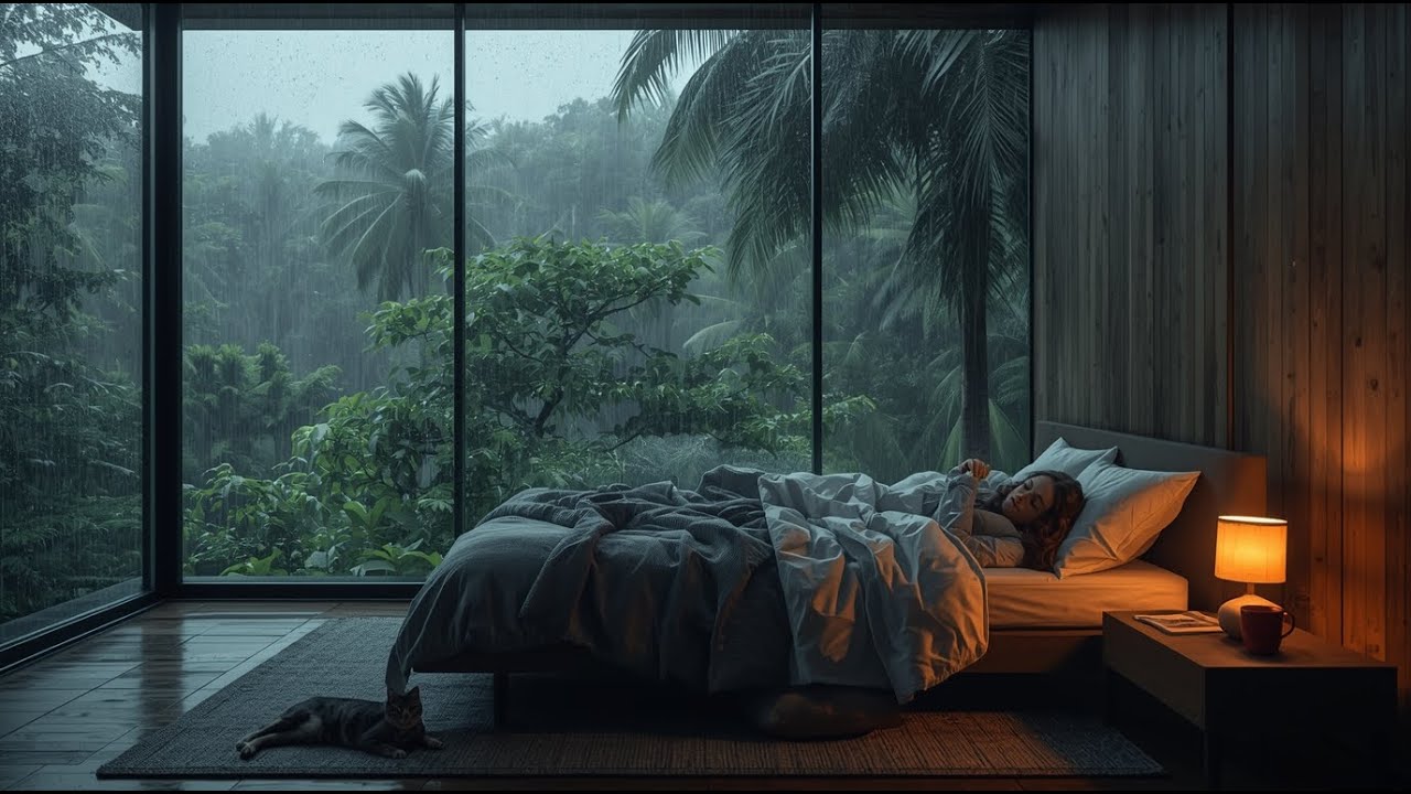Midnight Rain & Peaceful Piano Melodies | Sleep, Relax & Clear Your ...