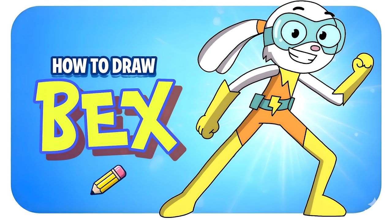 Drawing Bex 🐰 | Super Duper Bunny League Cartoon Art Tutorial - YouTube