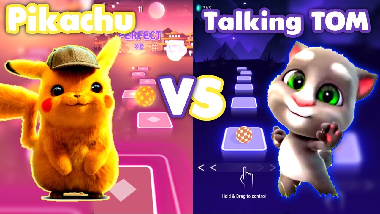 Pikachu vs Talking Tom! Tiles hop! - YouTube