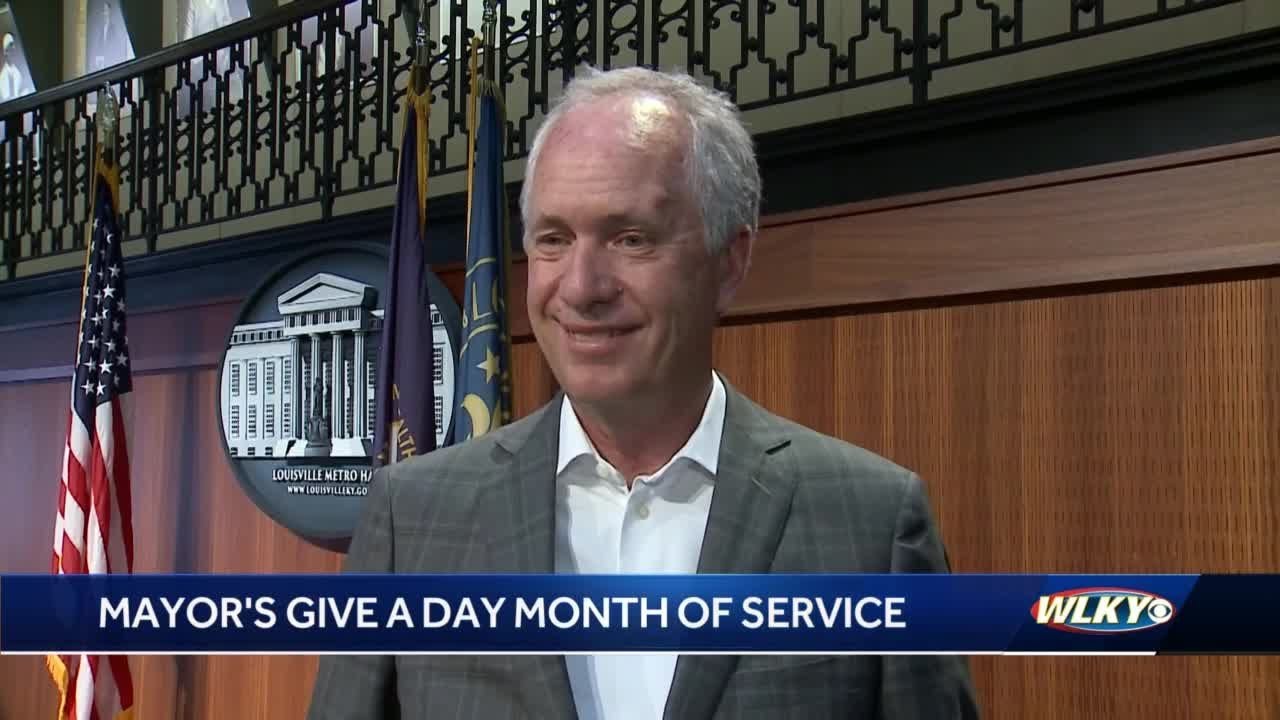 Mayor Fischer speaks on his Give A Day month of service in April - YouTube