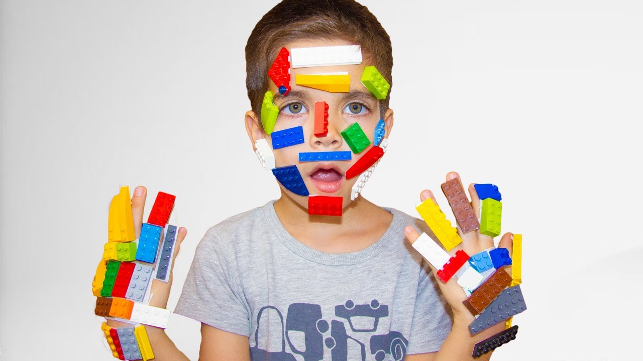 Kids pretend play LEGO HANDS يد ليغو - YouTube