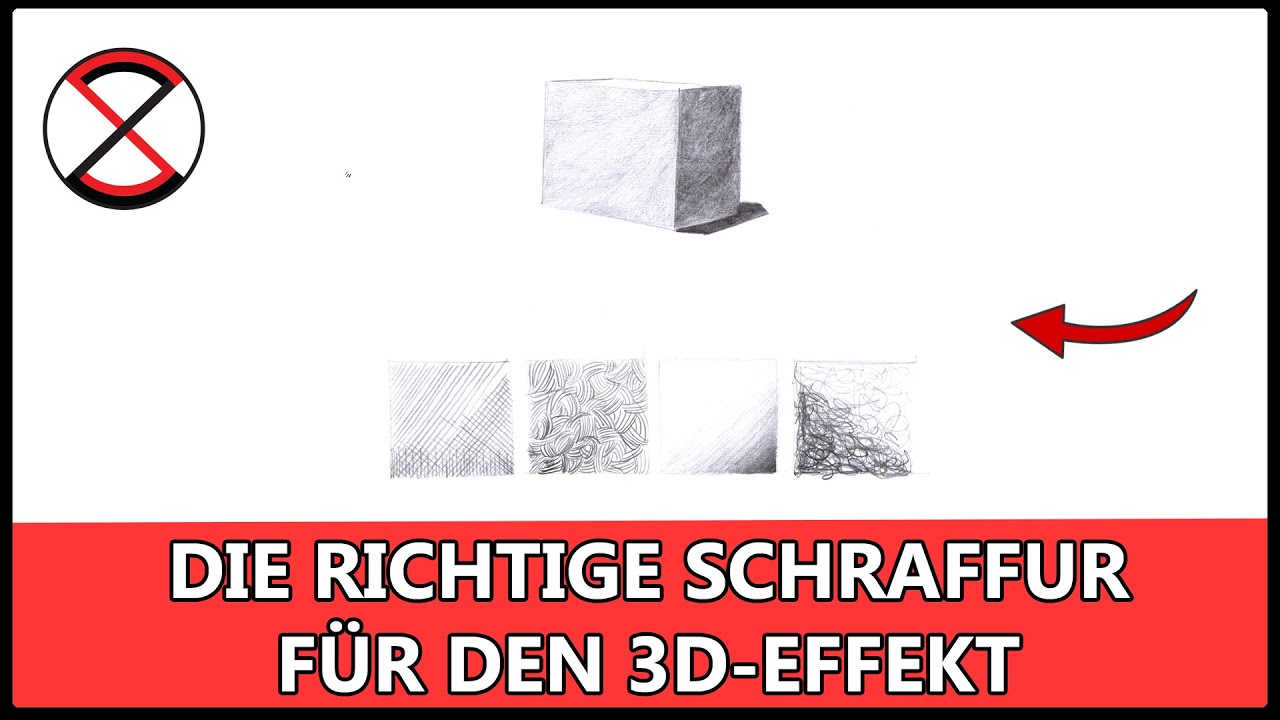 SCHRAFFUREN zeichnen für den 3D EFFEKT - Zeichnen lernen Komplettkurs ...