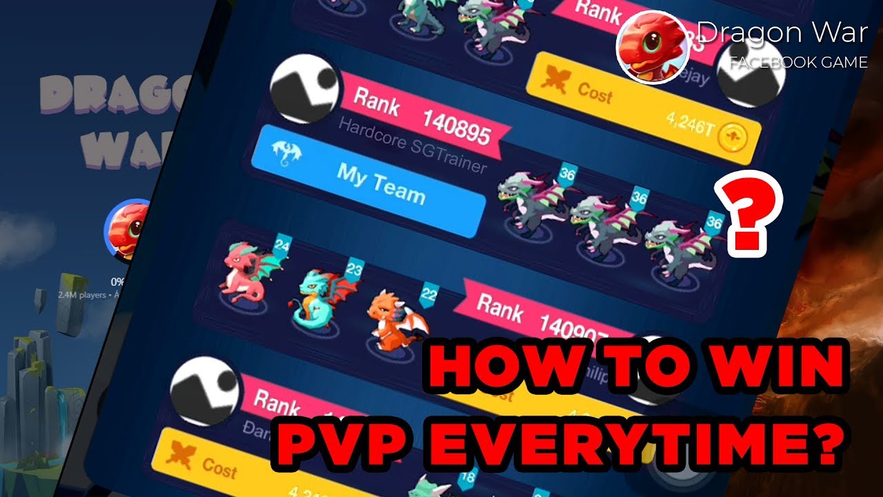 DRAGON WAR | HOW TO WIN PVP (PK) EVERYTIME? | FACEBOOK GAME - YouTube