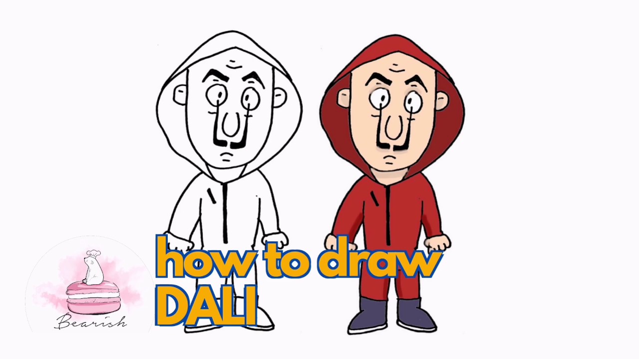 How To Draw Dali - Money Heist - Let's Draw It Simple - YouTube
