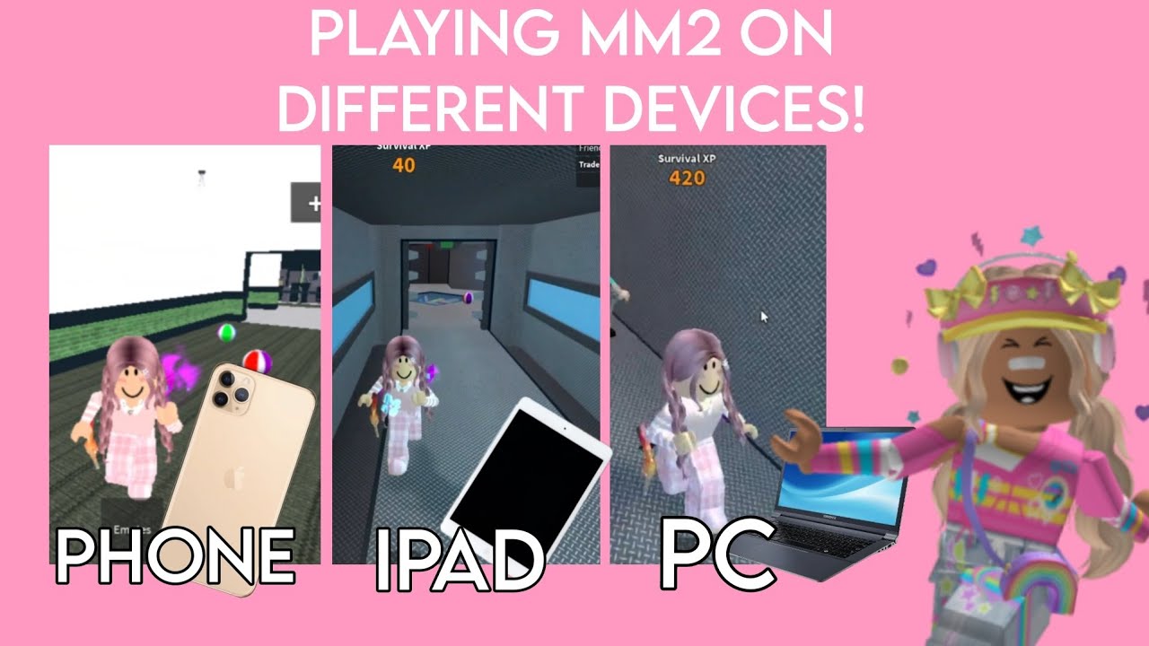 Playing Roblox Murder Mystery 2 (MM2) on Different Devices! [Phone ...