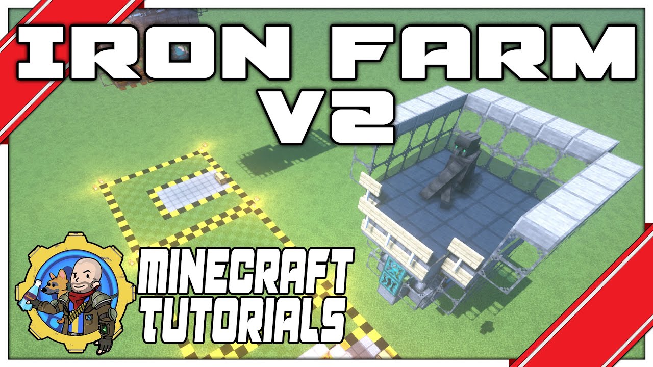 The Most Compact and Efficient Iron Farm version 2 | Minecaft Tutorials ...