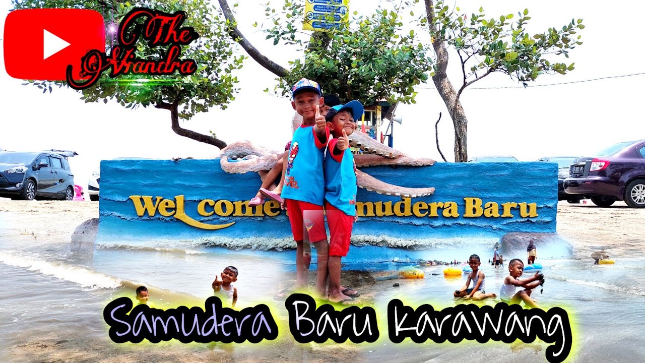 Keseruan bermain ke wisata pantai Samudra Baru Karawang - YouTube