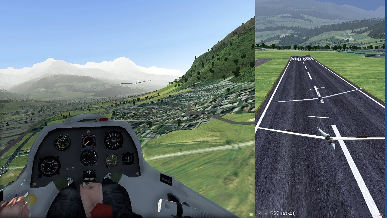 FlightGear ASK21 Duo Flight in Multiplayer - YouTube
