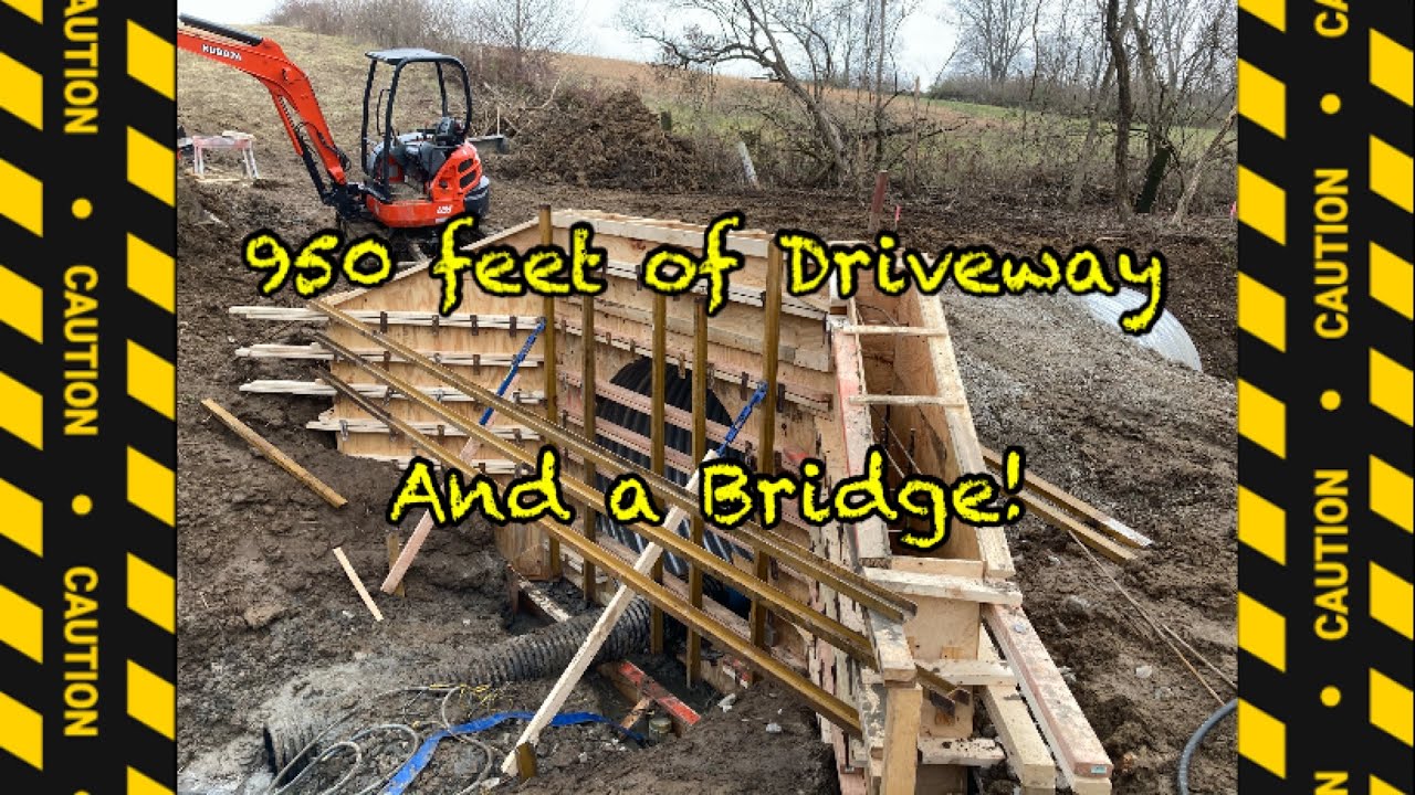 Couple builds driveway and bridge to their new home - YouTube