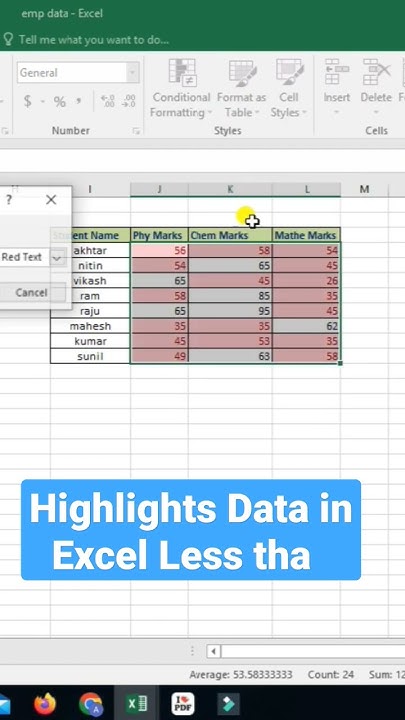 Highlights Data in Table in Excel #excel #msexceltutorial #msexcel #exceltips @letsstudyexam16 ...