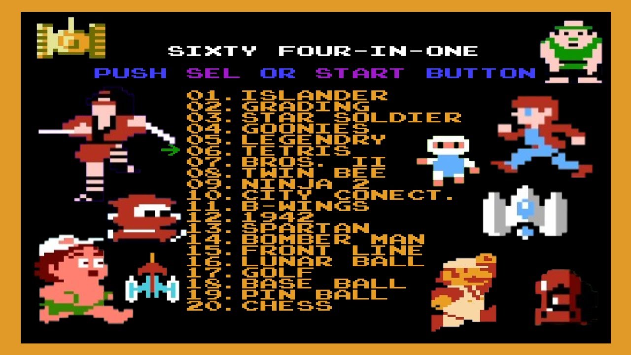 Top Games from NES 64 in 1 Cartridge - YouTube