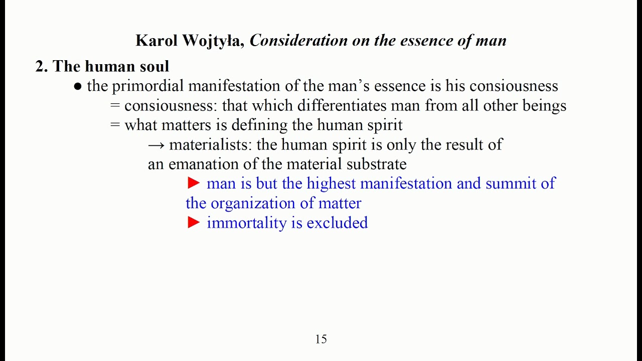 Personalism of St. John Paul II: (1) The Human Person's Essence - YouTube