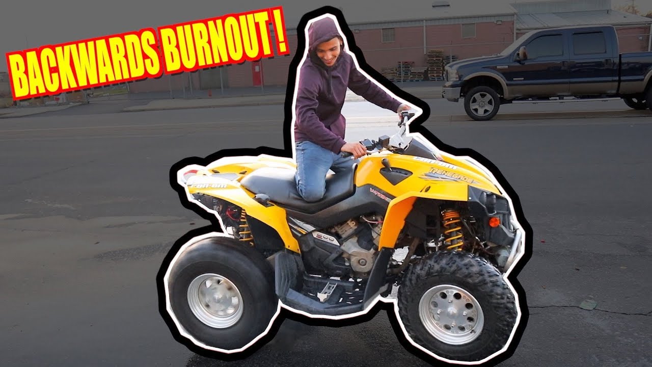 THE FIRST BACKWARDS BURNOUT ! (ON A QUAD) | BRAAP VLOGS - YouTube
