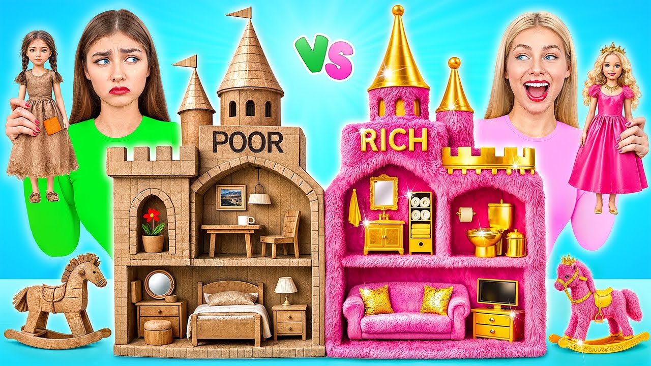 Costruiamo una Stupenda Casa delle Bambole Sfida Ricco vs Povero |Fiche ...