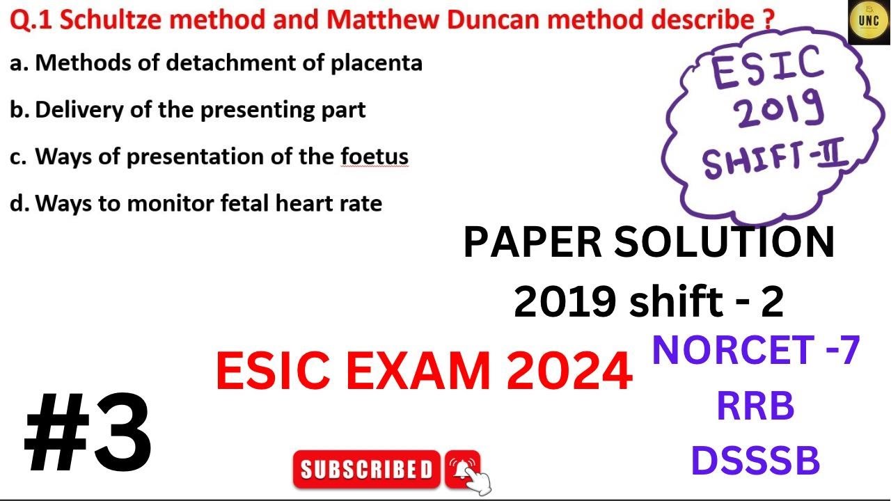 ESIC nursing exam preparation 2024 | esic 2024, norcet07 | Paper ...