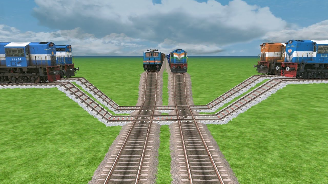 6 COUPLING JOINT SUPER FAST AI TRAINS🔁CROSSING RISKY DIAMOND RAILROAD ...