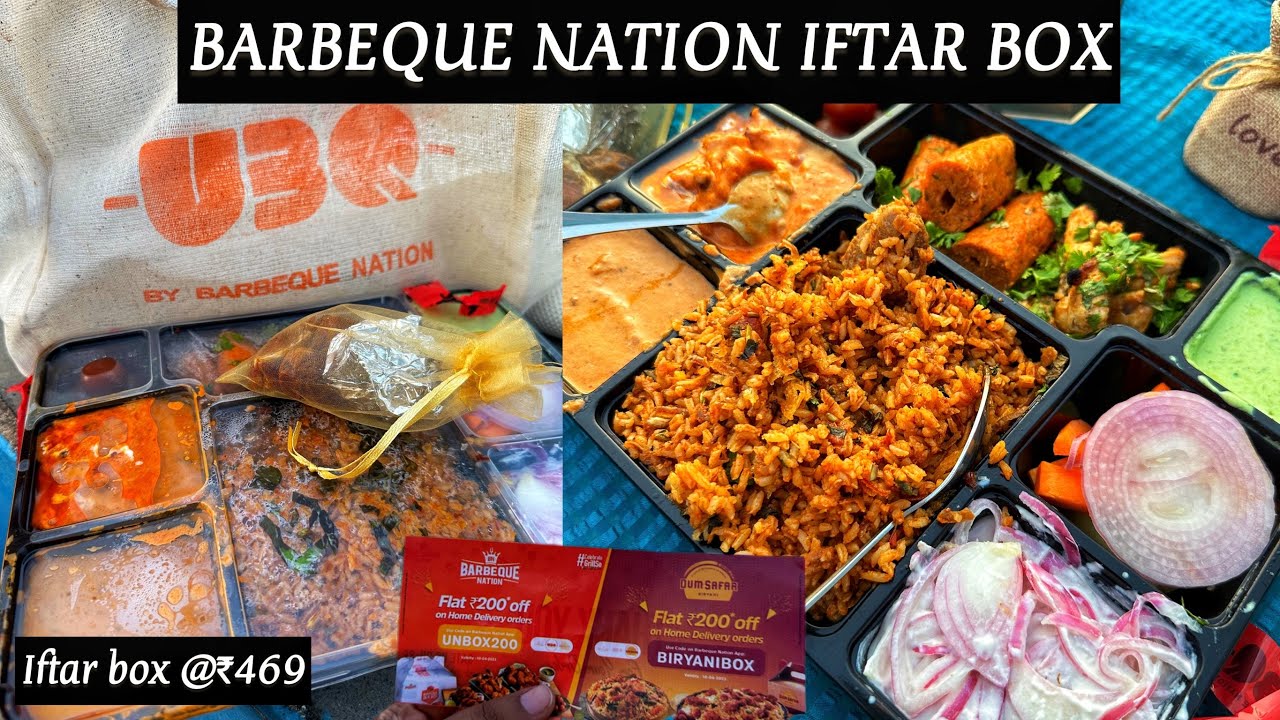 Barbeque nation Iftar Box/10 items at ₹469/-seekh kebab/mutton rogan ...