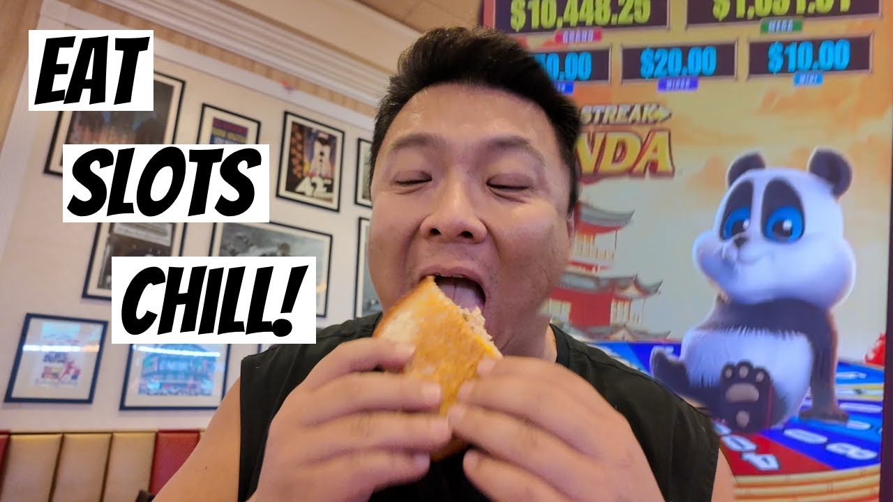 Let's Eat and Play Slots! Tuna Melts & Panda Bears - YouTube