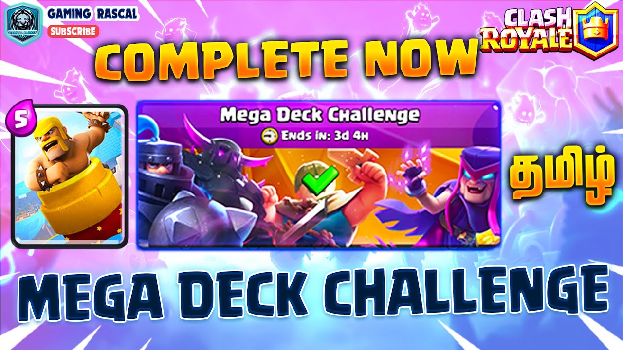 Mega Deck Challenge | Barbarian Launcher | Clash Royale (Tamil) - YouTube