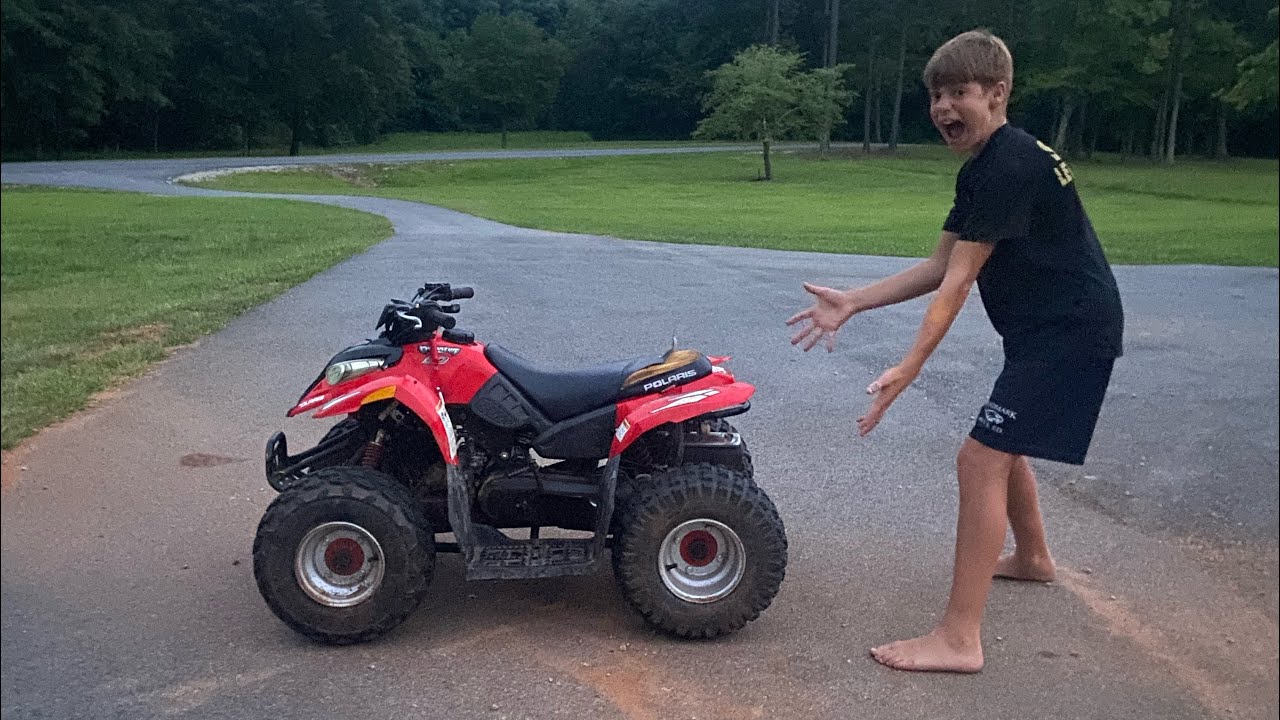 Testing out a predator 50 four wheeler - YouTube