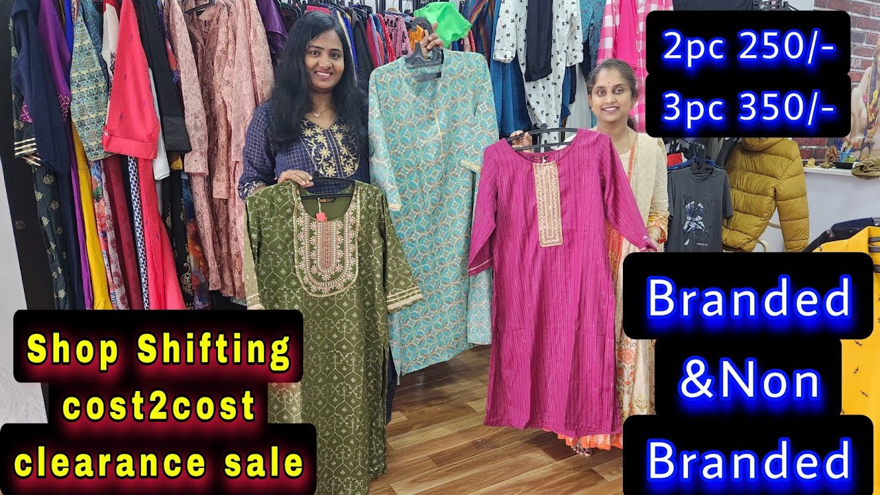 Don't Miss!|బ్రాండెడ్&నాన్ బ్రాండెడ్ కుర్తి క్లియరెన్స్ సేల్|Big shop ...