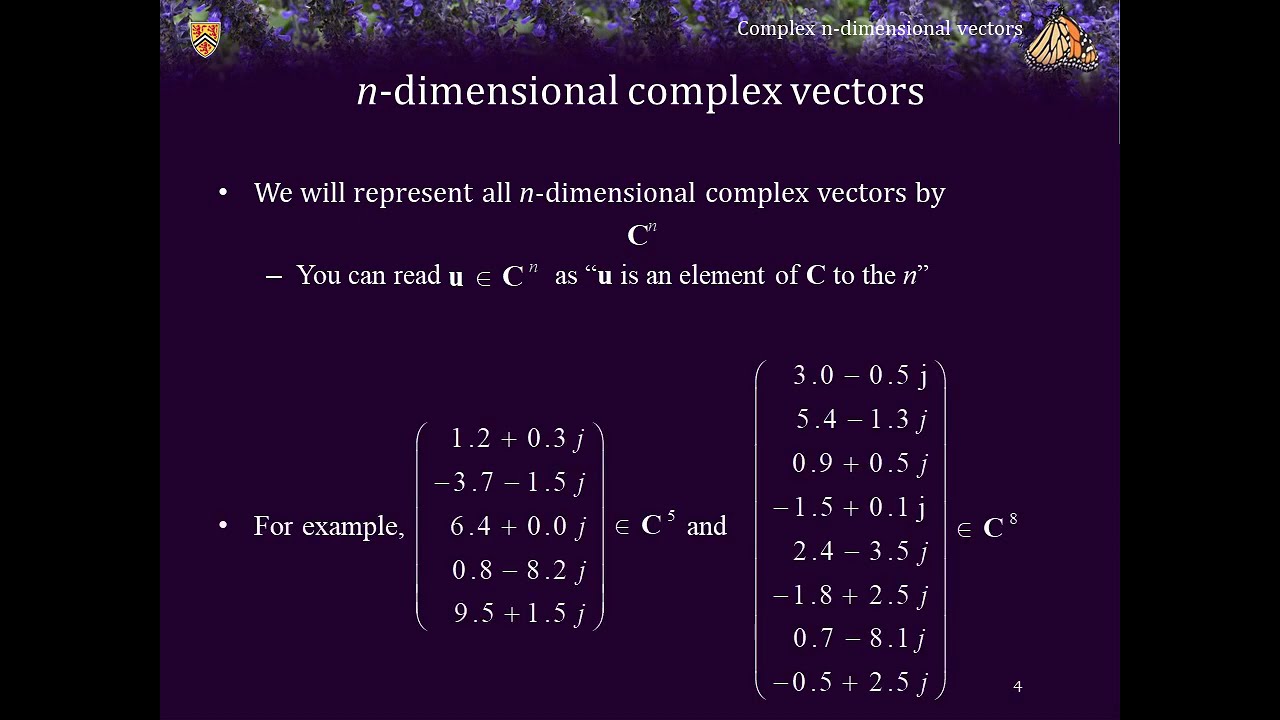 2 2 Complex n dimesnional vectors - YouTube