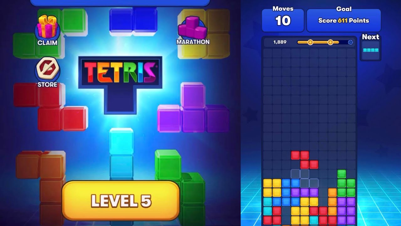 Tetris Level 5-Level 6 |Puzzle Game - YouTube