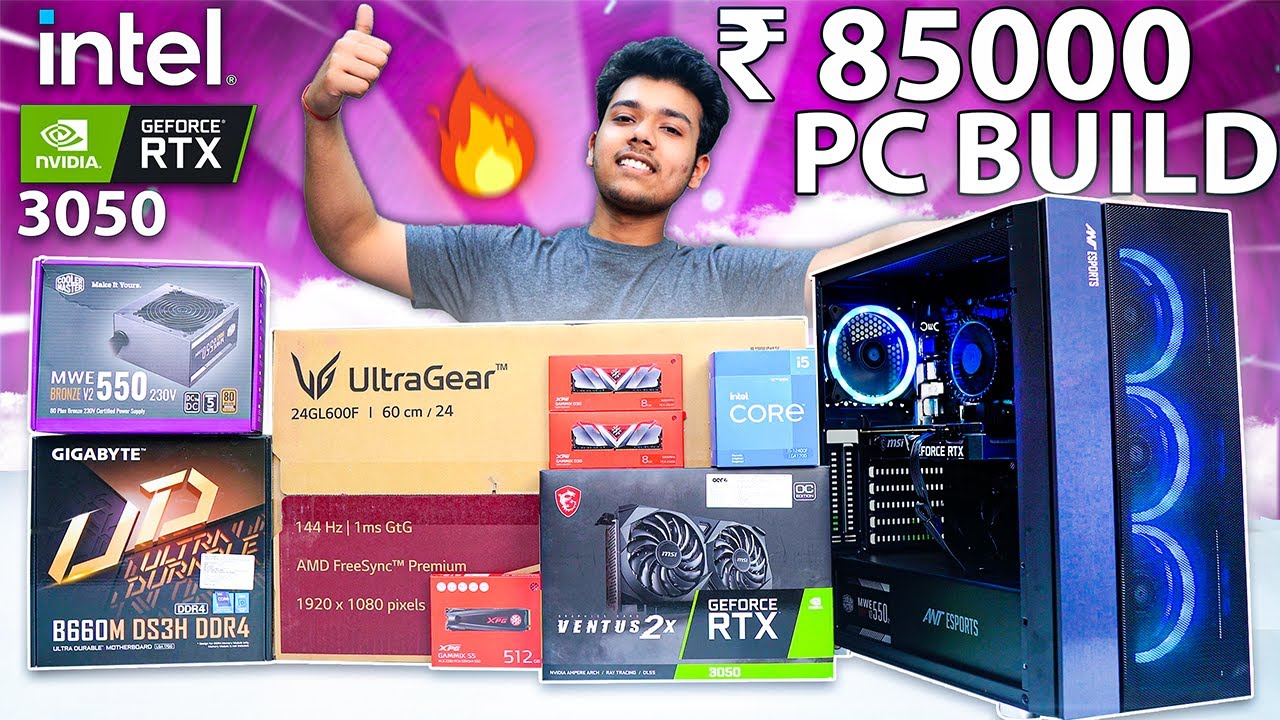 Rs 85000 Gaming PC Build | Intel i5-12400F | RTX 3050 - YouTube
