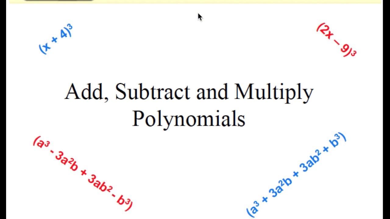 5 3 Polynomial Operations VL - YouTube