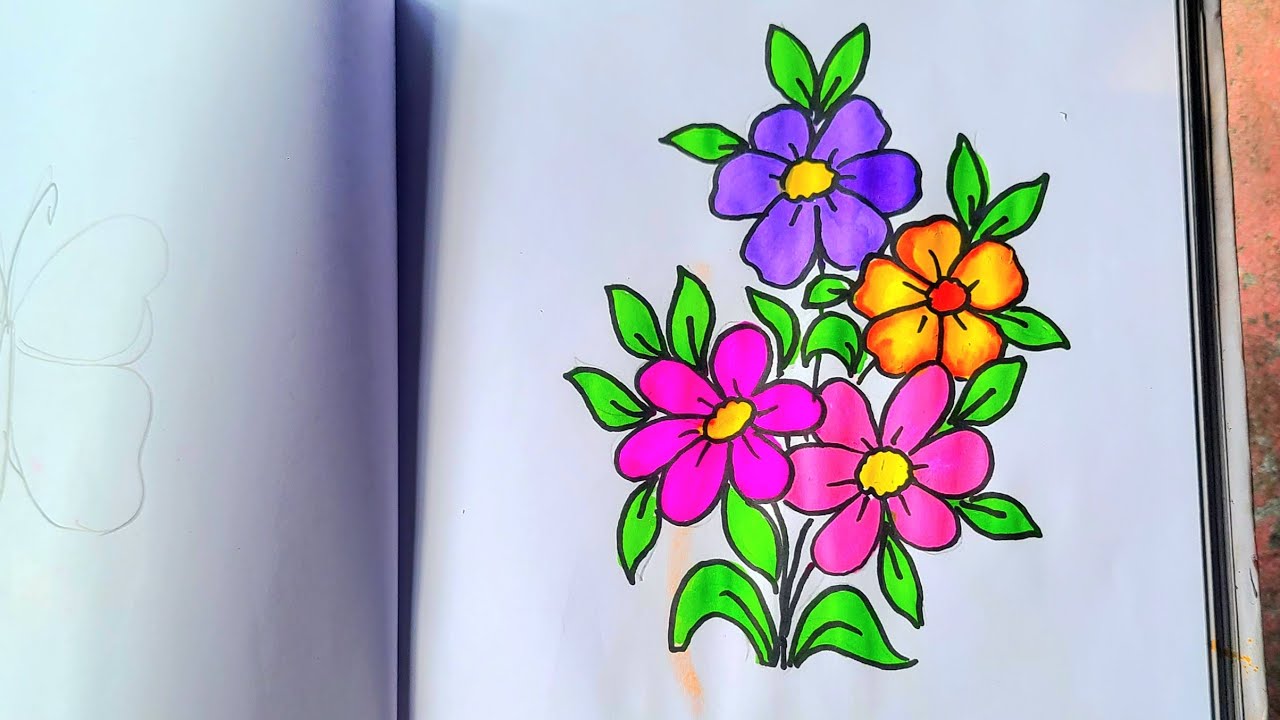 how to draw a simple and cute flower drawing for beginners... easy ...