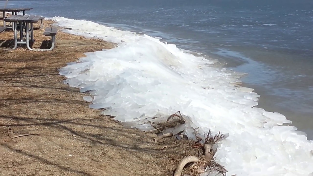 Ice Shove Lake Nockamixon - YouTube