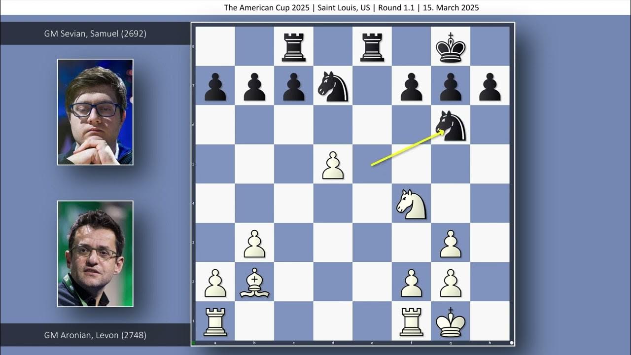 GM Levon Aronian vs GM Samuel Sevian | The American Cup 2025 | Round 1.1 - YouTube