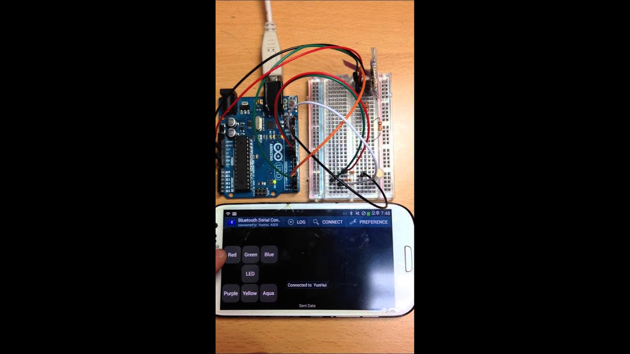 Bluetooth Serial Controller로 RGB LED 제어 하기 - YouTube