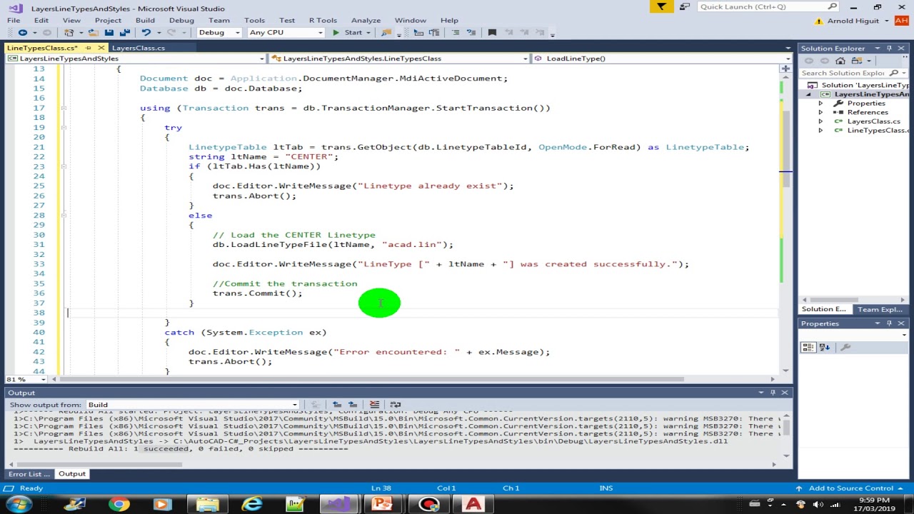 Loading a Linetype in AutoCAD using C# (S7 - 12) - YouTube