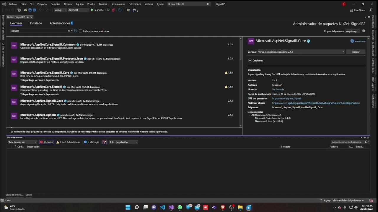 SignalR con .netcore - YouTube