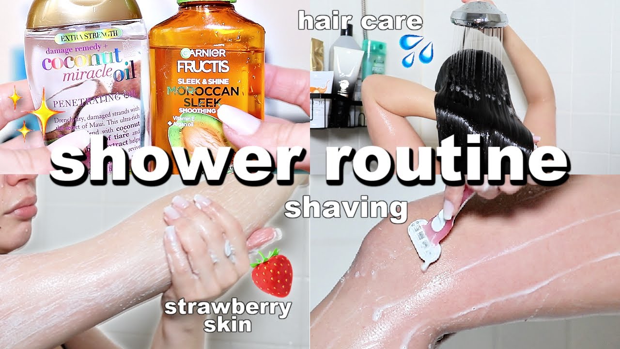 My *EVERYTHING* Shower Routine | Strawberry Skin, Hair Care, Skin Care ...
