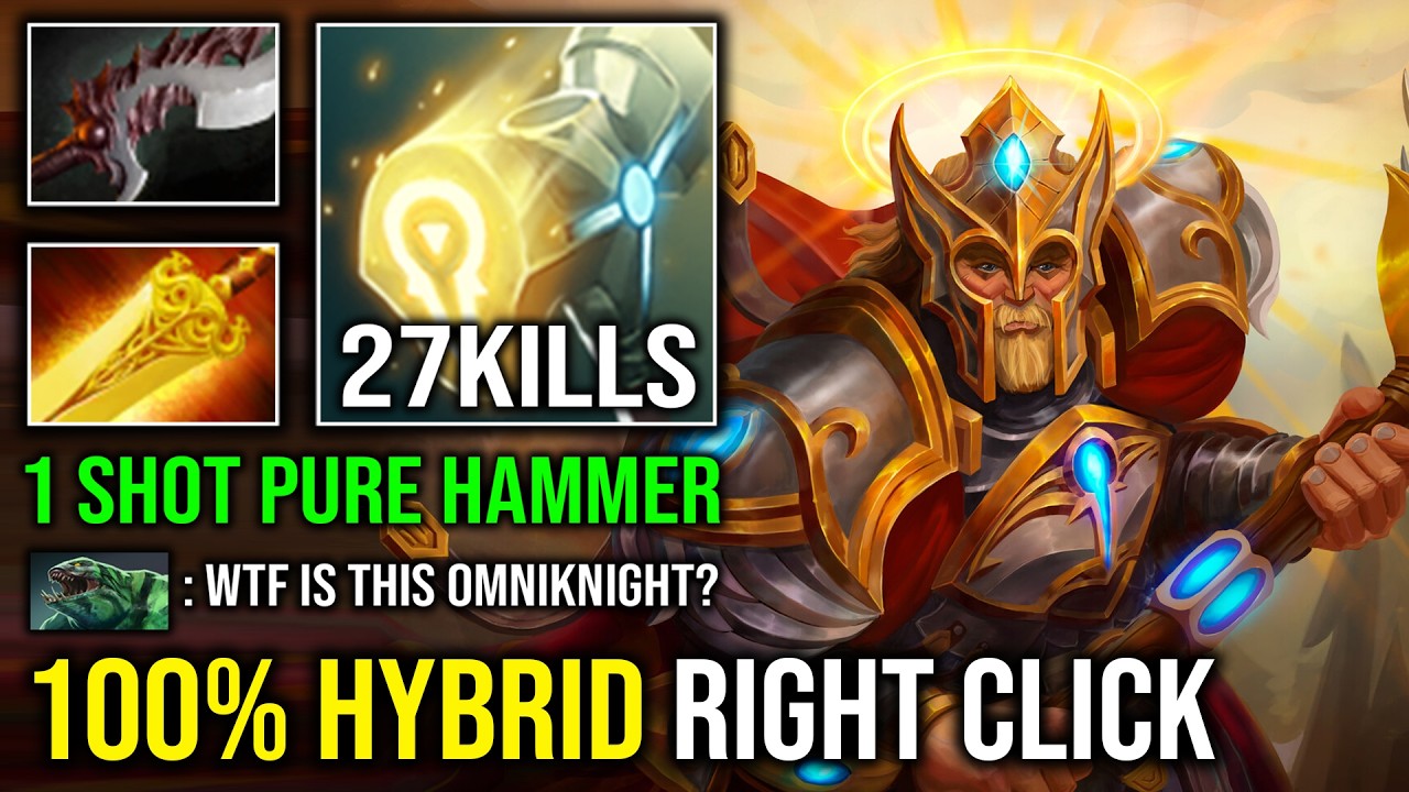 WTF 100% Hybrid Right Click 1 Shot Pure Hammer Max Item Omniknight Hit ...