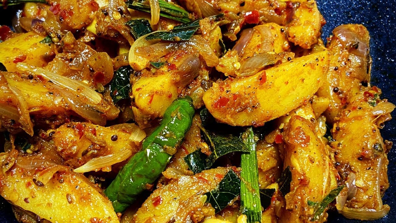 බත් මුලට බඳින්න මේ විදිහට අල තෙල් දාන්න/Ala thel daala/Potato Fry ...