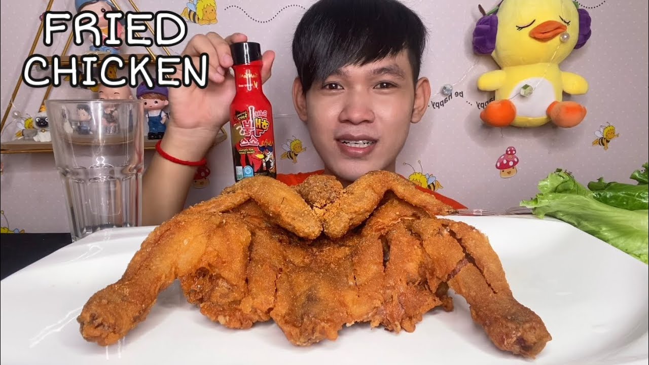 MUKBANG ASMR EATING FRIED CHICKEN WITH SPICY SAUCE | MukBang Eating ...
