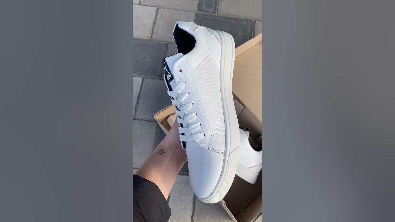 Мужские кожаные кроссовки Puma (Пума) White, мужские туфли белые, кеды ...
