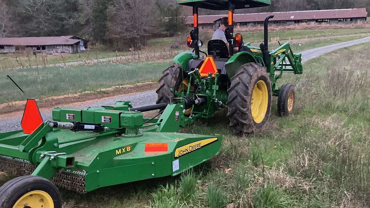 Preparing Fields for Spring Hay Cutting with the John Deere 5045E & MX8 ...