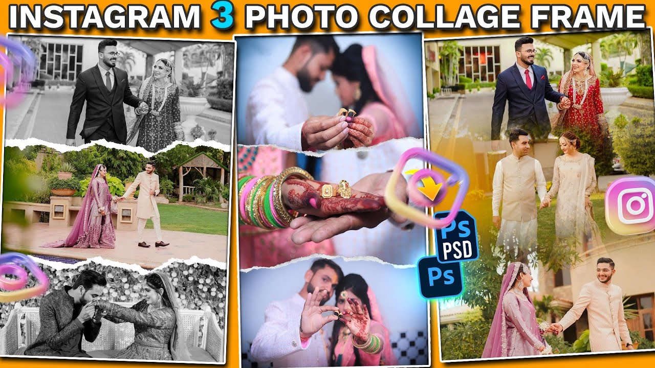 Instagram 3 Photo Collage Frame Template Psd | Customized Photo Frame ...