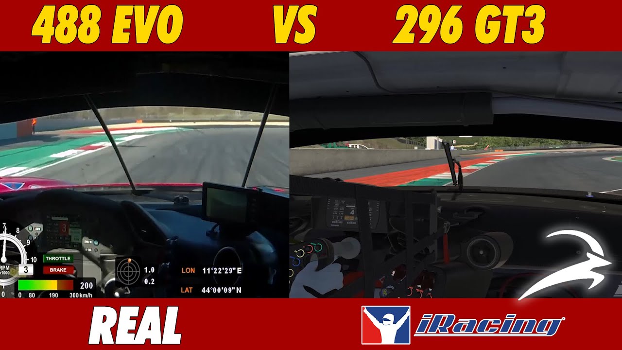 Ferrari iRacing 296 GT3 vs Real 488 EVO - YouTube