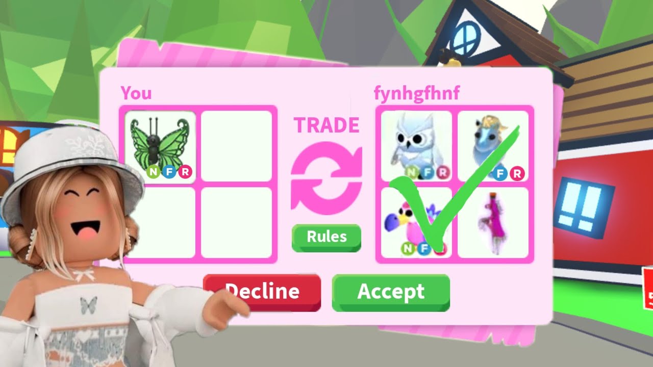 I traded my NFR butterfly for this in Adopt me… - YouTube