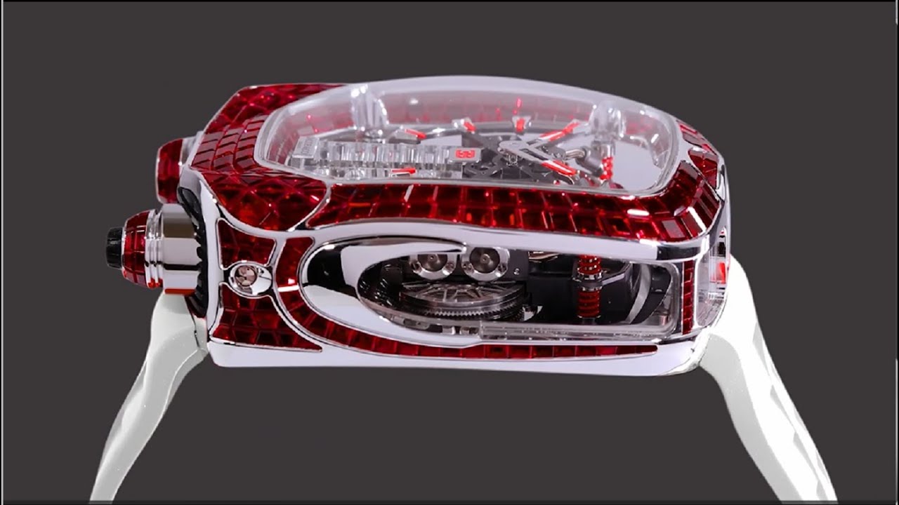 Jacob & Co Bugatti Chiron Tourbillon Baguette Rubies White Gold 2024 ...