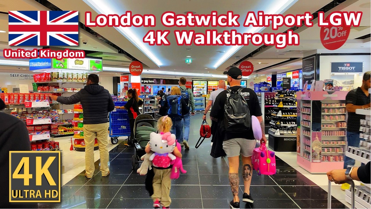 London Gatwick Airport Walkthrough 4K 2024 ️🇬🇧 LGW Walk with North ...